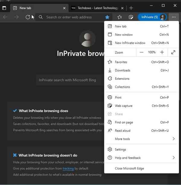 Microsoft Edge的InPrivate模式获取深色主题，以下是启用方法_科技分享_晓说杂谈